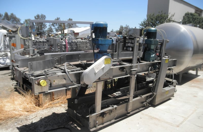 Hartness #100, Drop Case Packer, 2-lane, 4.5" width x 12' L conveyor ...
