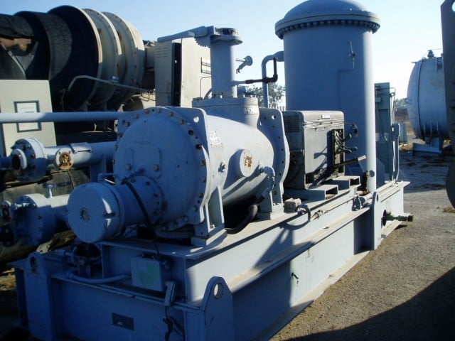 Howden #MK4C/WLVB-255/22026/215, Compressor, screw type, 250 Ton/day ...
