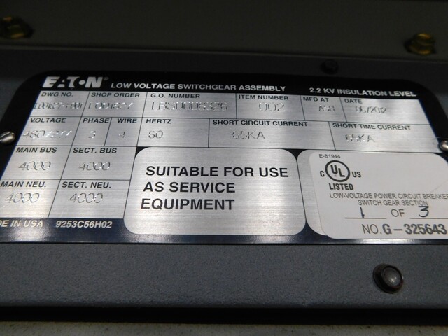 Eaton #Magnum-DS, low voltage outdoor 3R switchgear, 4000 amps, 277/480 ...