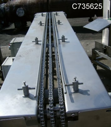 3.5" wide x 7.83' long, Pacific Conveyor, Flighted Chain Conveyor, 7.5 ...