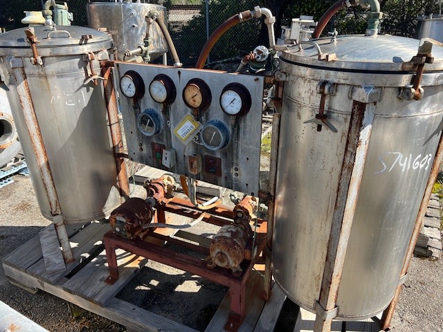 Stainless Steel Cooker Skid, 100 gallon tank, (2) 22" diameter X 40 ...