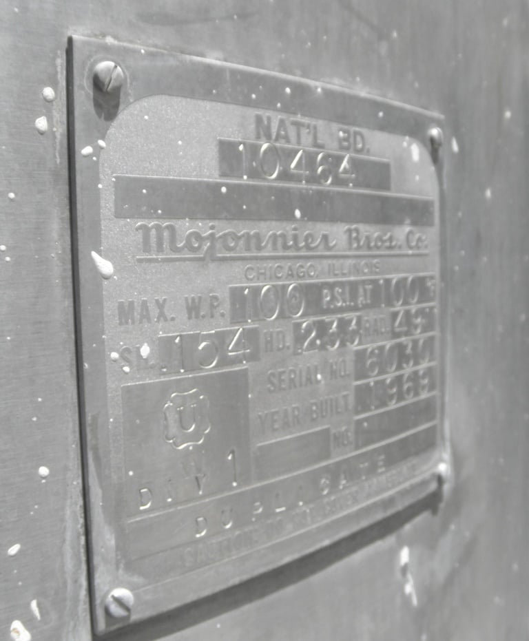 Mojonnier #14-44, Carbo Cooler, 460 gallon tank, 49" diameter x 48 ...