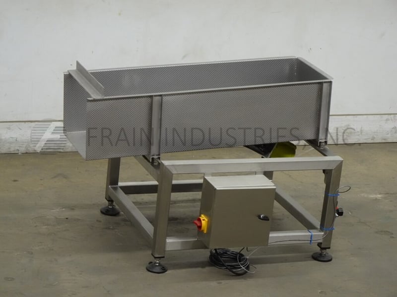 Ohlson #AIRCUSSD, 15" wide x 4' long vibratory feeder, dimpled ...
