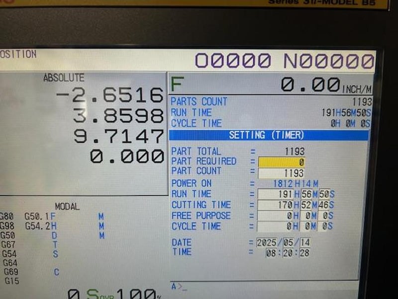 Fanuc #Robodrill-D21MIB5ADV, 4-Axis CNC vertical machining center, 21 ...