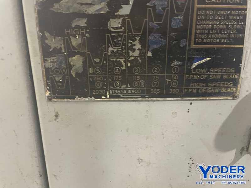 24" x 12" Grob #NS24, vertical band saw, 28" x24" tilt table, 1 HP ...