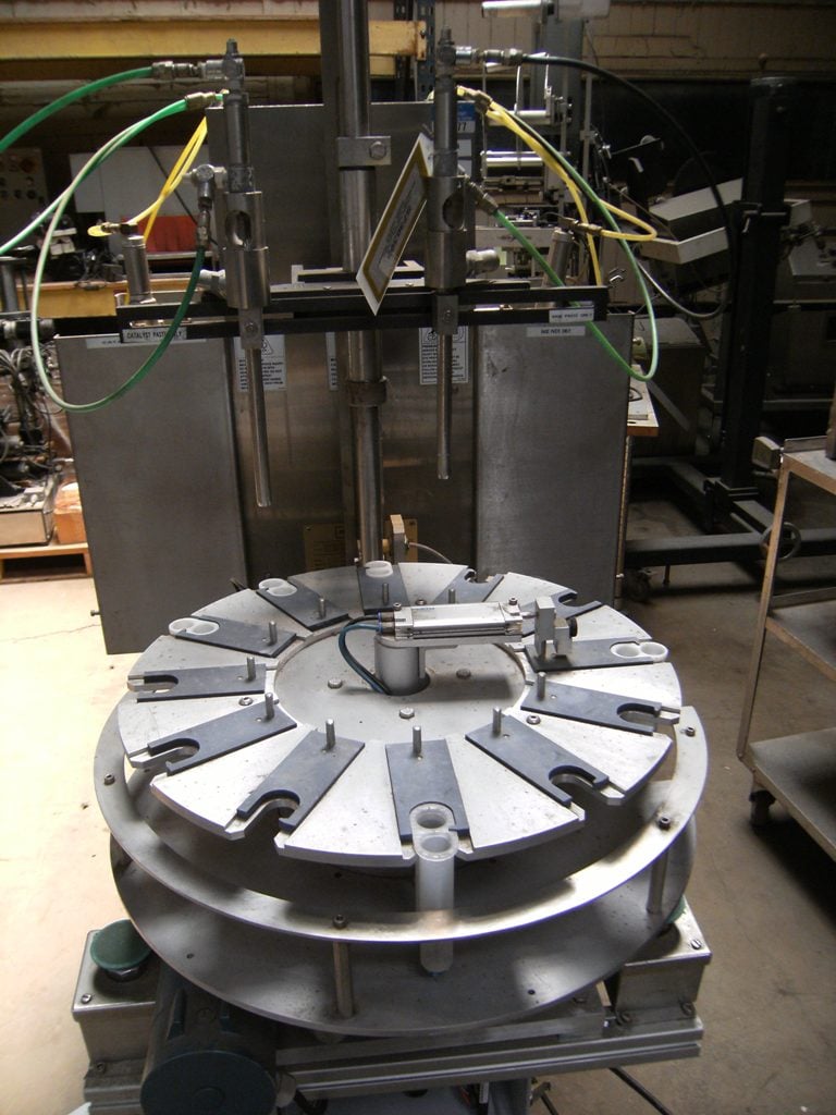 Filamatic #DAB-8-2, Twin Head Piston Filler, 85 centers capacity, 1.25 ...