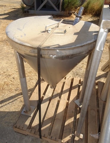 3' cu.ft. Precision Stainless, Cylindrical Hopper, Stainless Steel, 30 ...