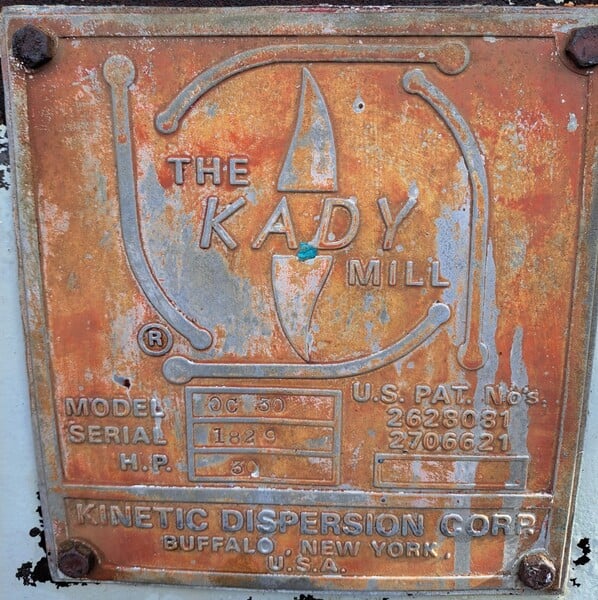 Kady #OC-30, Mill, 60 gallon Stainless Steel jacketed tank, 30 HP for ...