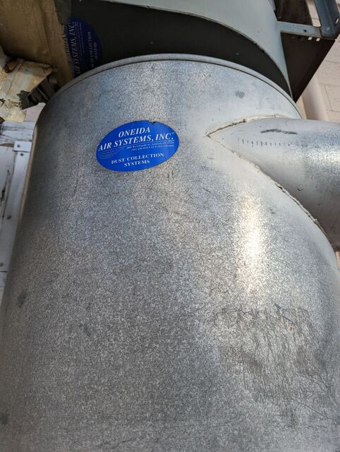 Oneida 7.5 HP Cyclone/Dust Collector, assorted dust pipe and fittings ...