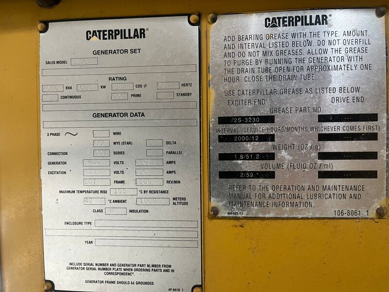 1600 KW Caterpillar #3516A, diesel generator, weatherproof enclosure ...