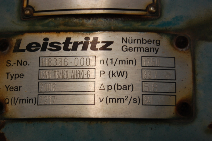 Leistritz #L2NG-116/180-AHGKI-G, Screw Pump and Motor Pump, 8" X 8", W ...