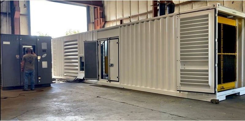 40' High cube sound attenuated power module containers, 3" side wall ...