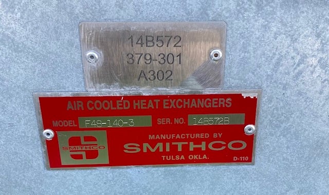 4498 sq.ft., 800 psi, Smithco, forced draft air fin cooler, 94474 ext ...