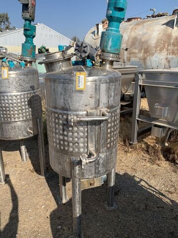 100 gallon Stainless Steel Jacketed & Agitated Tank, 28" diameter x 32 ...