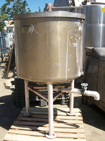 140 gallon Stainless Steel Tank, 36" diameter x 32" straight side, 2 ...
