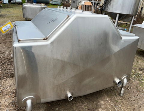 250 gallon Stainless Steel Rectangular Balance Tank, dual hinged lids ...