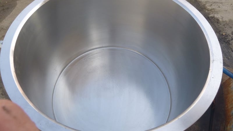 45 gallon Stainless Steel Jacketed Tank, 27" diameter x 18-3/4" H w/ 2 ...