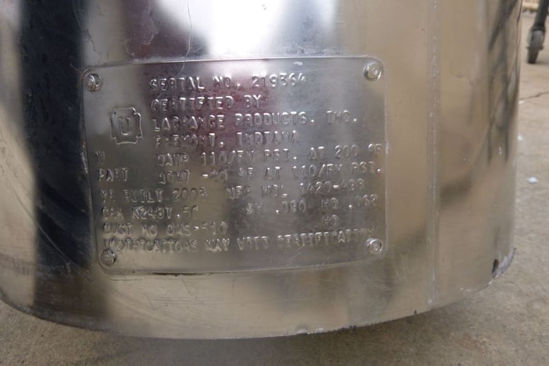 5 gallon DeVilbiss #1420-498, Stainless Steel Pressure Vessel/Tank, 14 ...