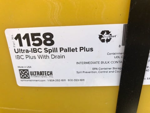 52" UltraTech #1158, Ultra IBC Spill Pallet Plus w/Drain, polyethylene ...