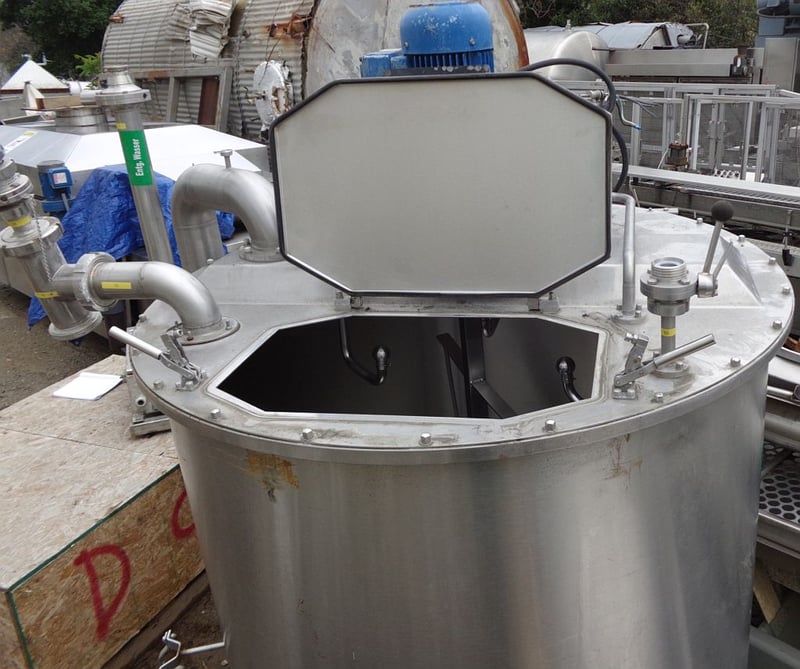 350 gallon Stainless Steel Agitated Tank, 49" diameter x 43" straight ...