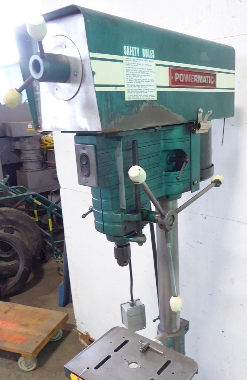 15" Powermatic #1150, floor single spindle drill, 6" spindle travel ...