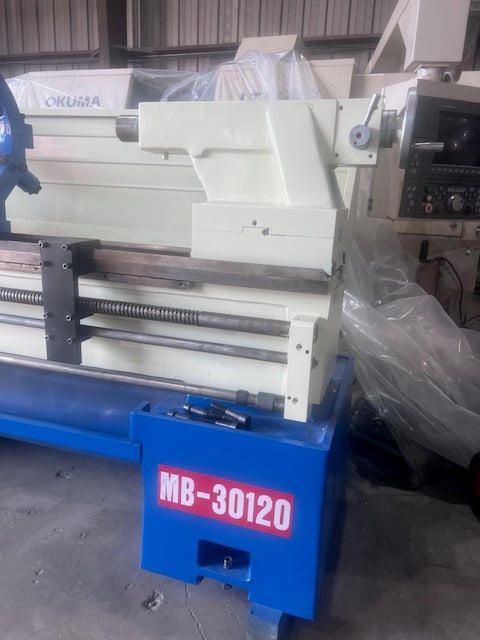 30" x 120" Lehigh #MB-30120, engine lathe, 4-jaw, 6.25" bore, 15-840 ...