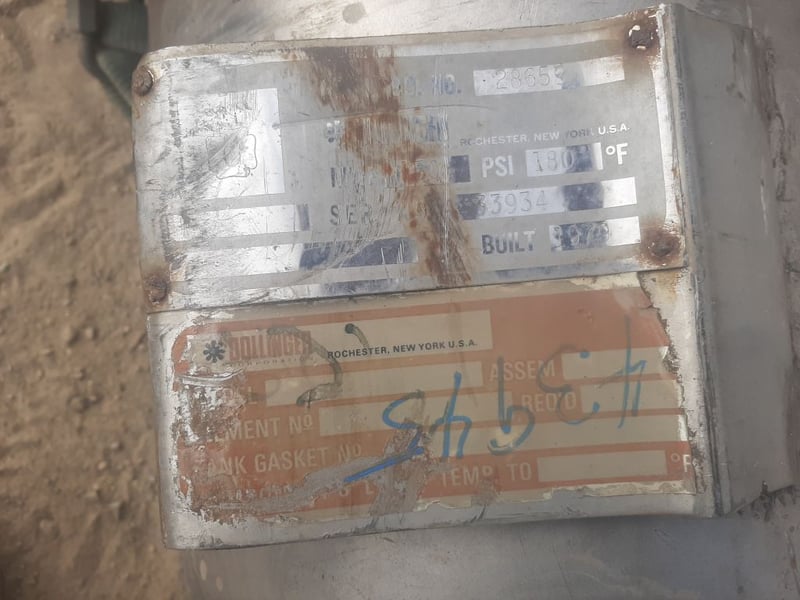 Dollinger, cartridge filter hou, Stainless Steel, 11.52" diameter x 56 ...