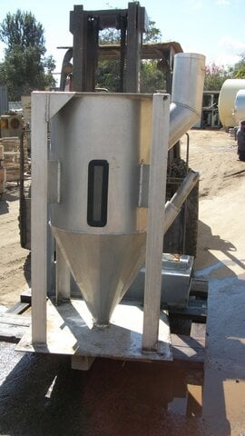 Aluminum Hopper, 22" diameter x 25" straight side, 23" cone bottom, 6.5 ...
