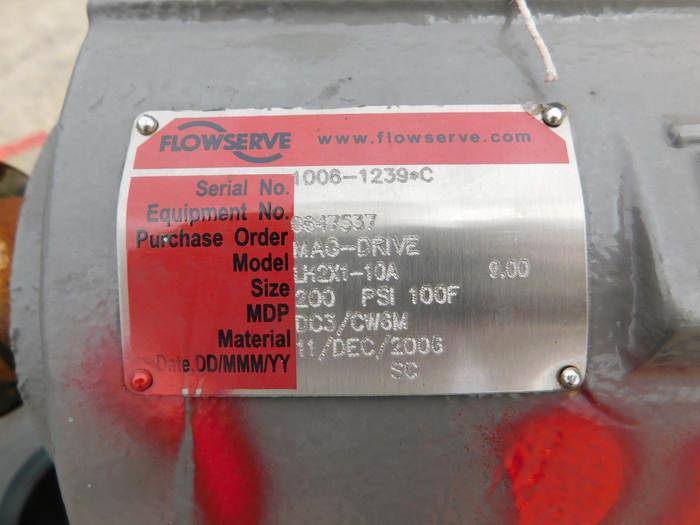 Flowserve Durco Magnetive Drive, Centrifugal Pump LH2X1 Hastelloy C-276 ...