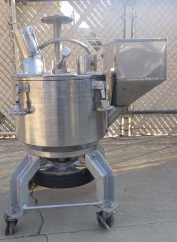 Stainless Steel Double Roller Pan Mill Grinder, 15 gallon Tank, 19" x ...