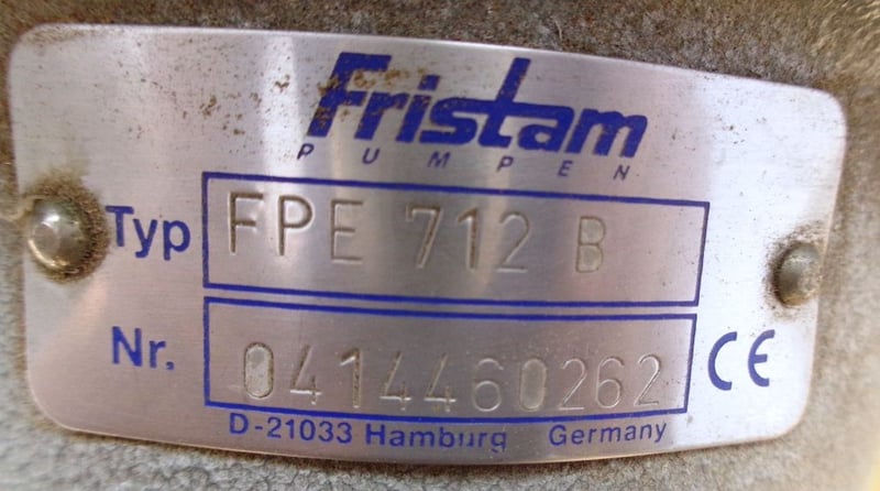 120 GPM @ 140' TDH, Fristam #FPE712-B, 316 Stainless Steel centrifugal ...