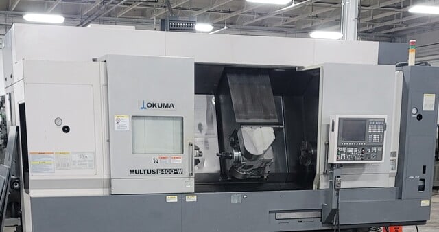 Okuma #Multus-B400W, 8-Axis CNC turning center, OSP-P200L Control, 27.9 ...