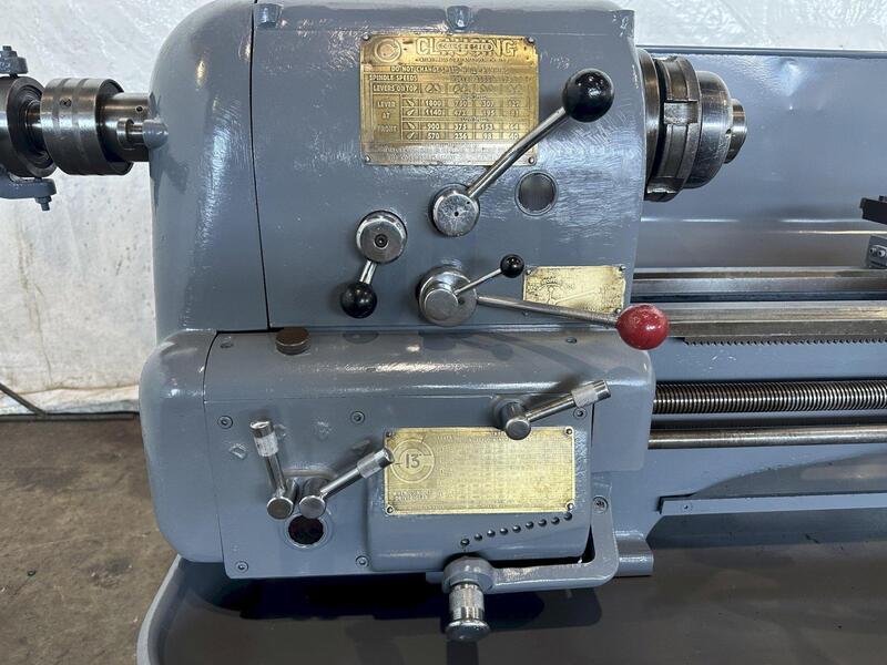 13" x 36" Clausing #13, engine lathe, 1-3/4" hole thru spindle, 40-1800 ...