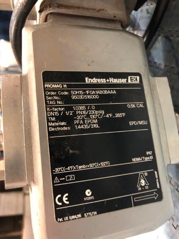Endress & Hauser #ProMag-50H, Flow meter, Stainless Steel, 1/2" quick ...