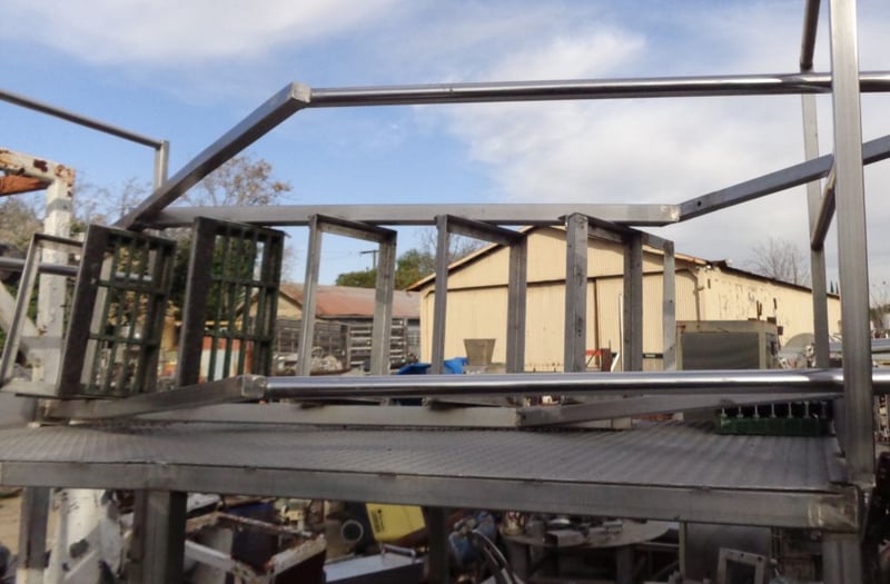 Mezzanine, Stainless Steel, 96" L x 48" W x 65" H, 6-Step, Platform for ...