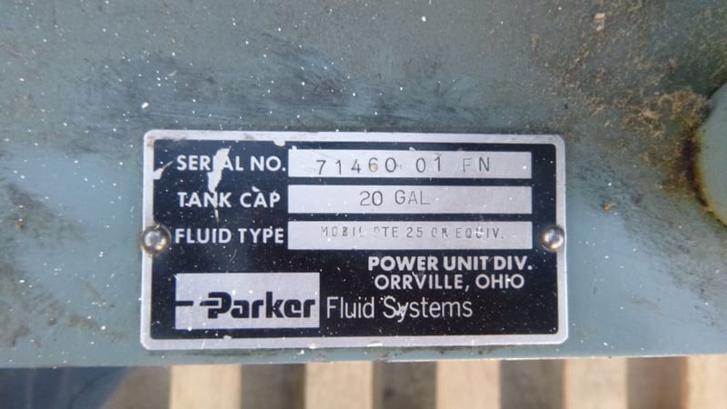 1 GPM Parker #H-Pack, Hydraulic Pump, 5000 PSI, 20 gallon, 3 HP, 230 ...