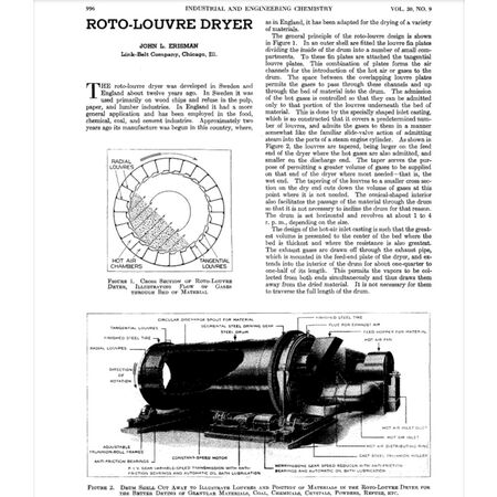62" x 236" FMC Corp #502-28, link belt spiral roto-louvre rotary dryer ...