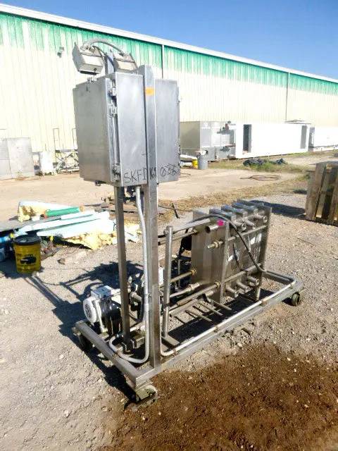 62 sq.ft., APV, HTST Heat Exchanger Skid, (92) Plates, (3) Dividers, 5 ...