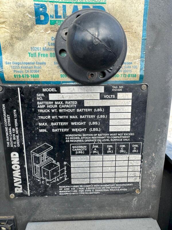 1400 lb. Raymond #SA-CSR30T, electric forklift, Precision Mark II ...
