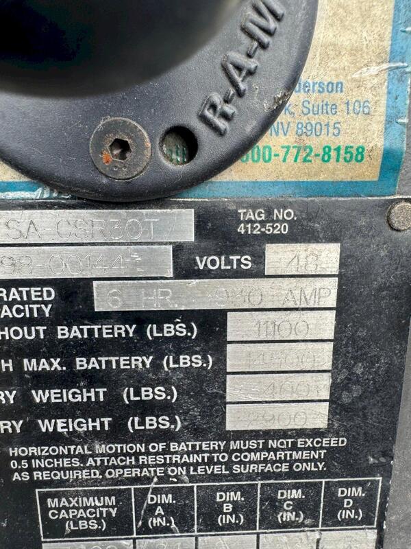 1400 lb. Raymond #SA-CSR30T, electric forklift, Precision Mark II ...