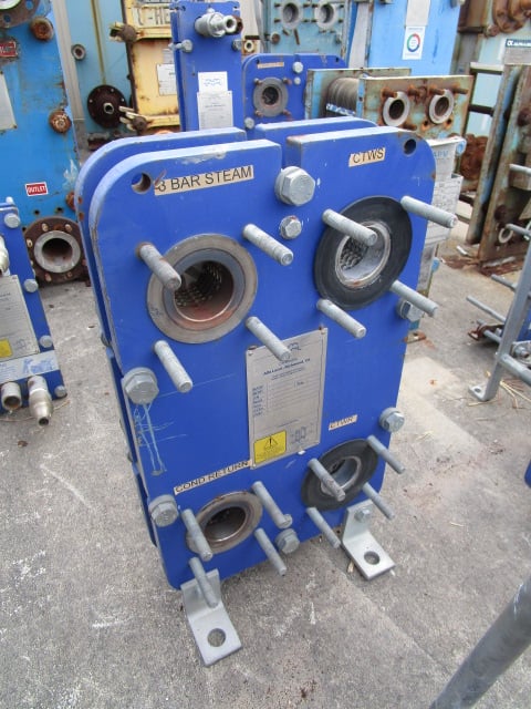 7 sq.ft., Alfa-Laval, TS6-MFG, plate heat exchanger, 150 psi, 347°F ...