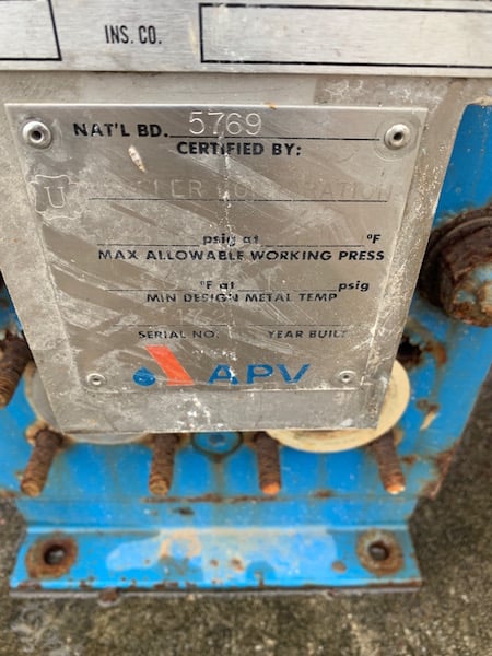 13 sq.ft., APV, plate heat exchanger, 145 psi, 300°F, 1994 for Sale ...