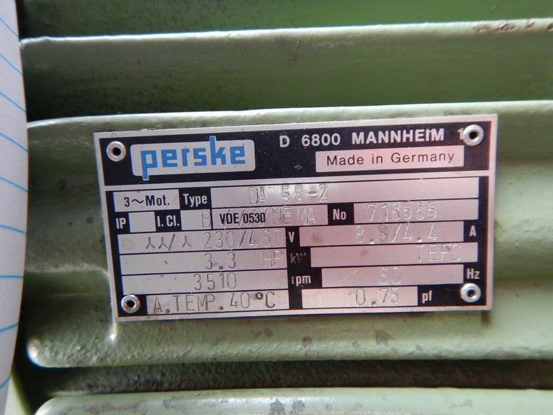 3.3 HP 3510 RPM Perske 5DW58-2, frequency converter electric motor, 230 ...
