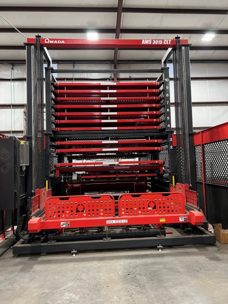Amada #Ensis-3015AJ, fiber laser with 10 shelf automated tower, 3000 ...