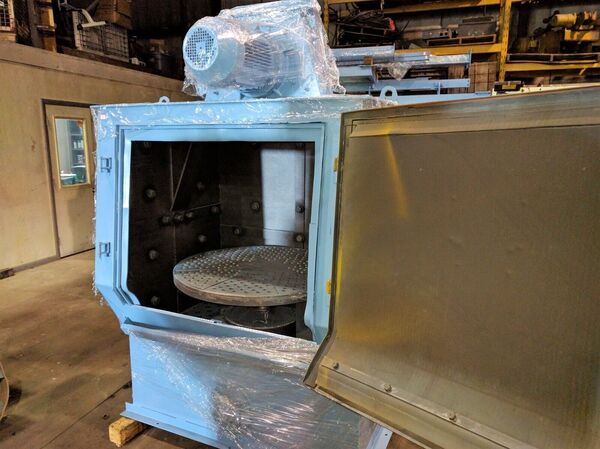 35.4" Model TD3206, semi-automatic table shot blast machine with dust ...
