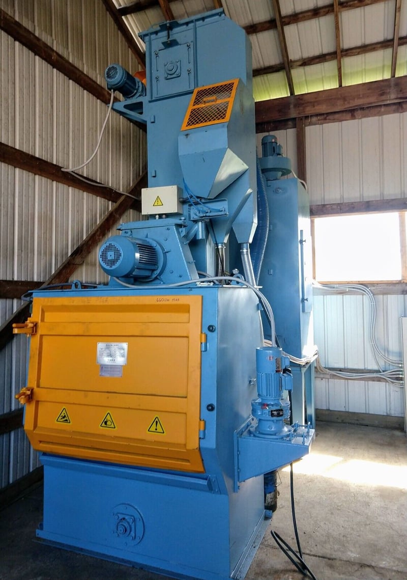 35.4" Model TD3206, semi-automatic table shot blast machine with dust ...
