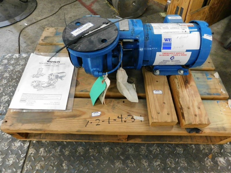 2" Crane #1.5G-10P24, Horizontal Close Coupled End Suction Pump, 72 GPM ...