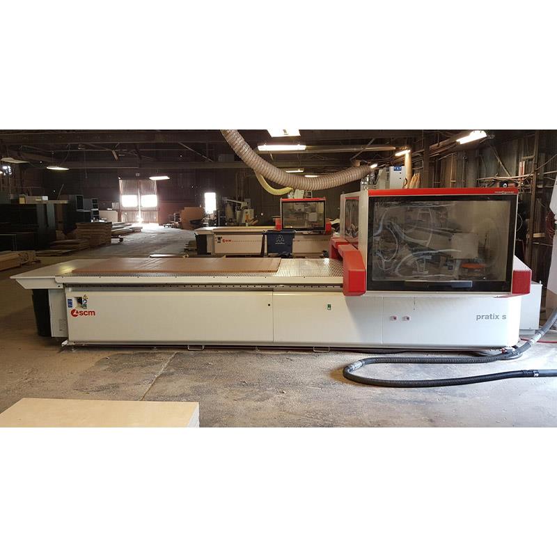 SCM #Pratix-S-15-B, flat table machine, 14 ATC, 145" X, 61" Y, 9.8" Z ...