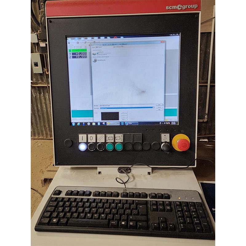 SCM #Pratix-S-15-B, flat table machine, 14 ATC, 145" X, 61" Y, 9.8" Z ...