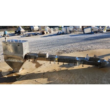 6" x 10' 11" Stainless Steel screw conveyor auger feeder, sanitary food ...